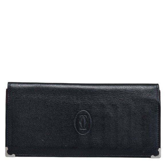Cartier | Accessories | Cartier Must Line Long Wallet Black Wine Red ...